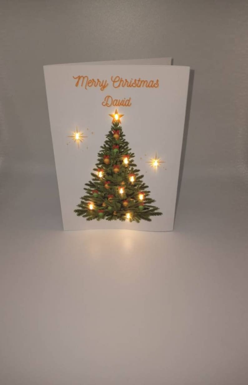 Christmas Tree LED Christmas Cardpersonalized Handmade Custom - Etsy