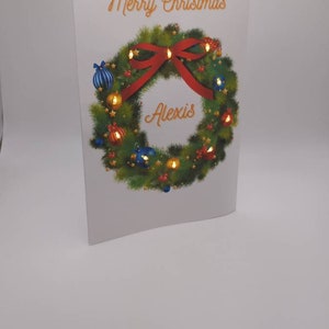 Christmas Wreath LED Christmas Card︱personalized Handmade Custom Light ...