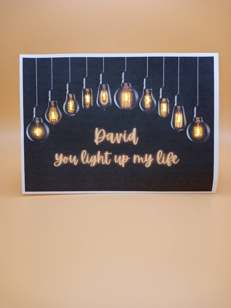 Lightbulb Personalize Light up LED Greeting Card︱anniversary, Marriage ...
