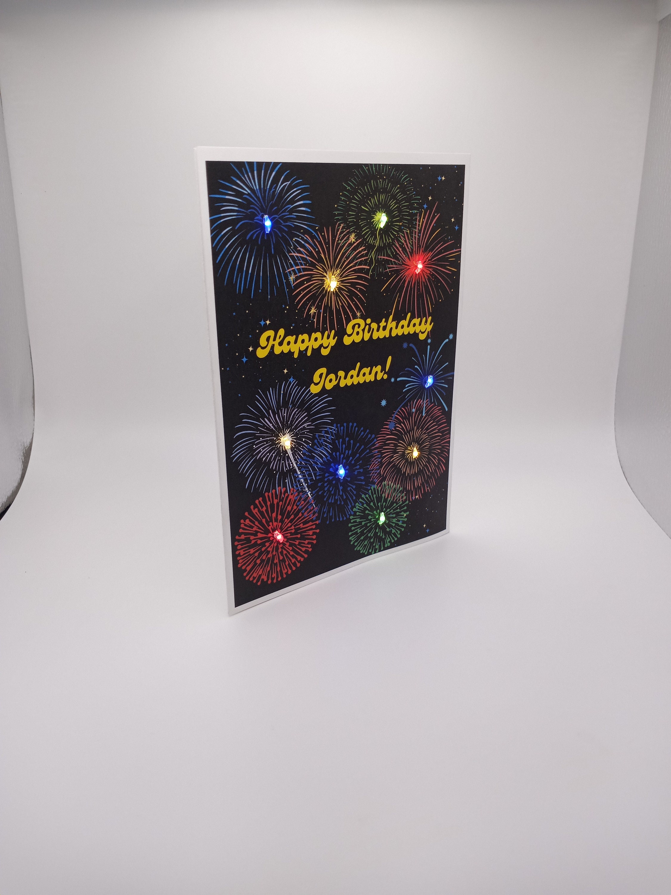 Firework Light up LED Personalize Birthday Card Fourth of July Festive ...