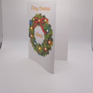 Christmas Wreath LED Christmas Card︱personalized Handmade Custom Light ...