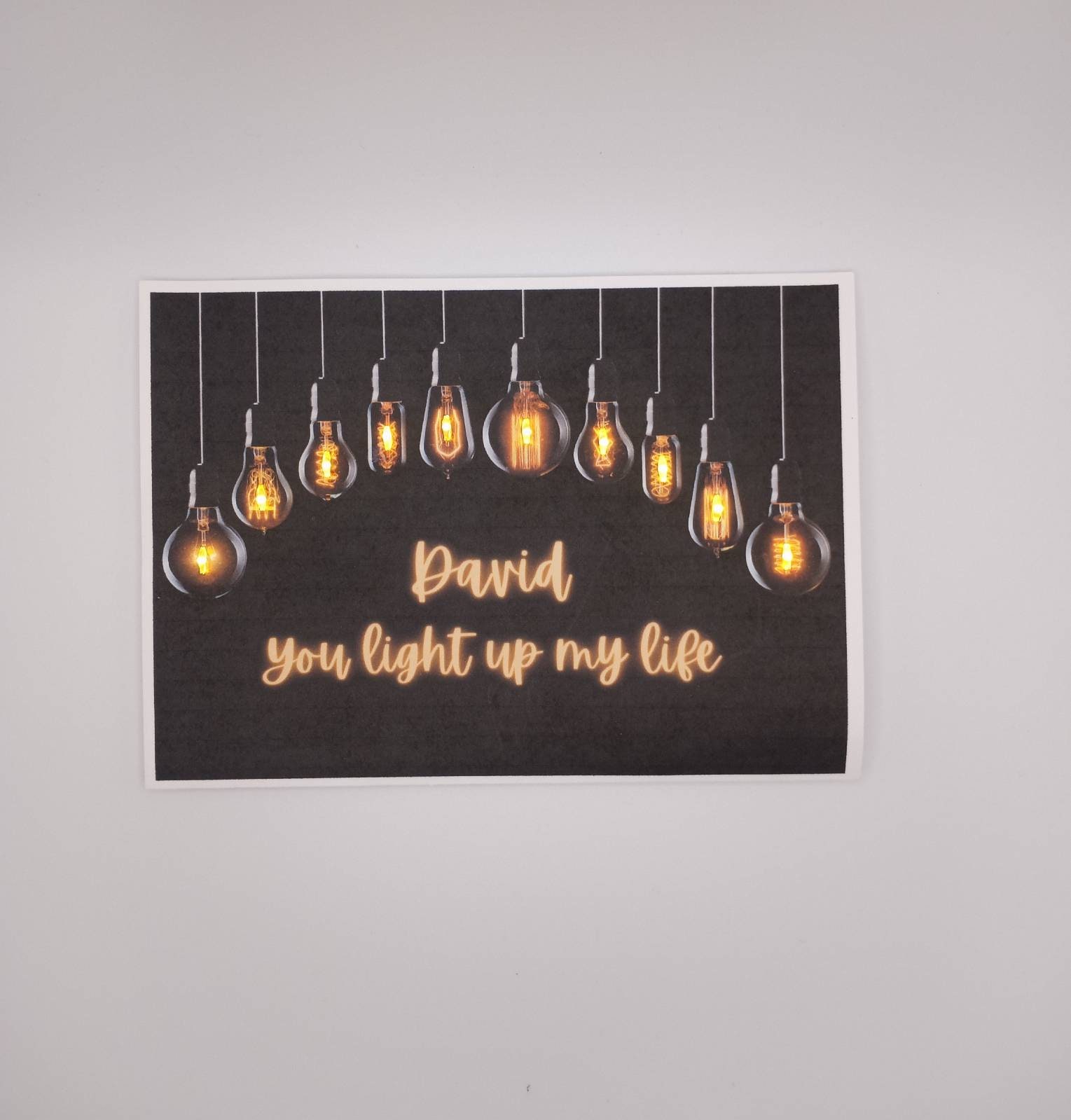 Lightbulb Personalize Light up LED Greeting Cardanniversary - Etsy