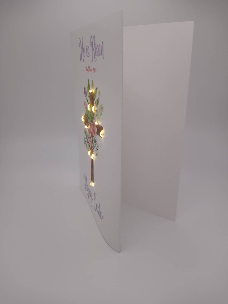 Easter Light up LED Card Personalized︱ Custom Easter Card With Cross ...