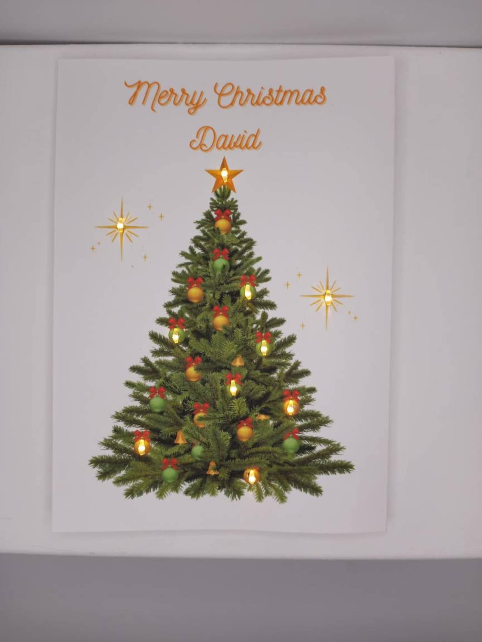 Christmas Tree LED Christmas Card︱personalized Handmade Custom Light up ...