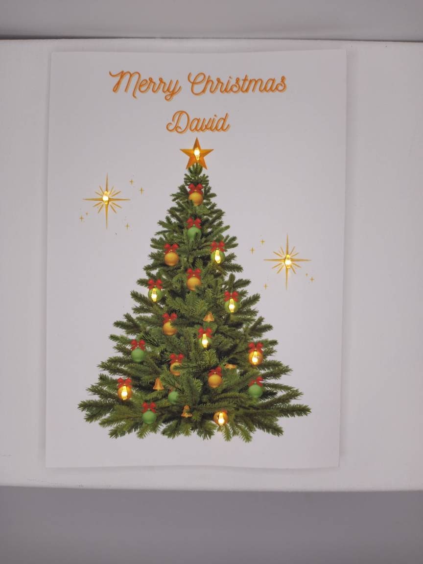 Christmas Tree LED Christmas Cardpersonalized Handmade Custom - Etsy