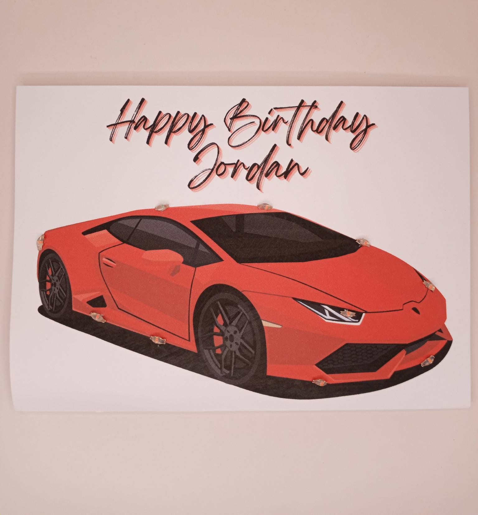 Red Sports Car Light up LED Personalize Birthday Cardred Luxury ...