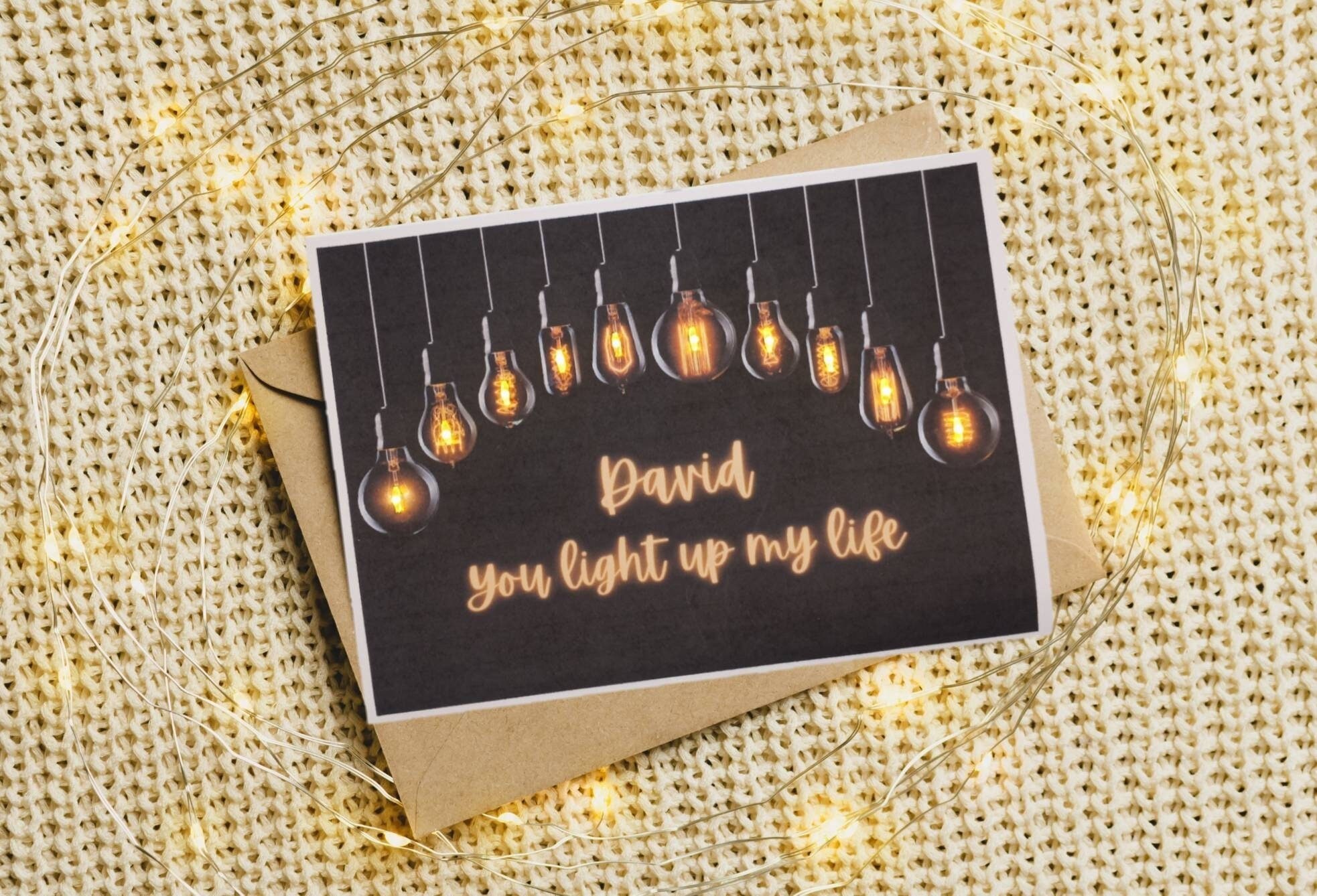 Lightbulb Personalize Light up LED Greeting Cardanniversary - Etsy
