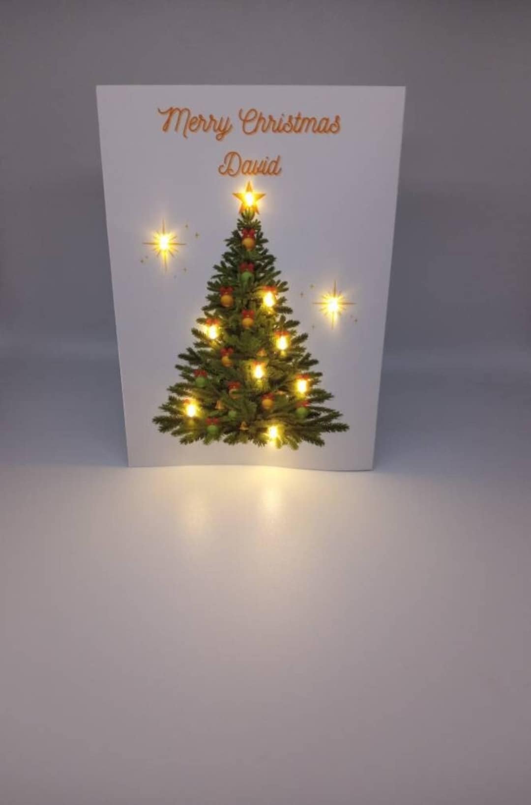 Christmas Tree LED Christmas Card︱personalized Handmade Custom Light up ...