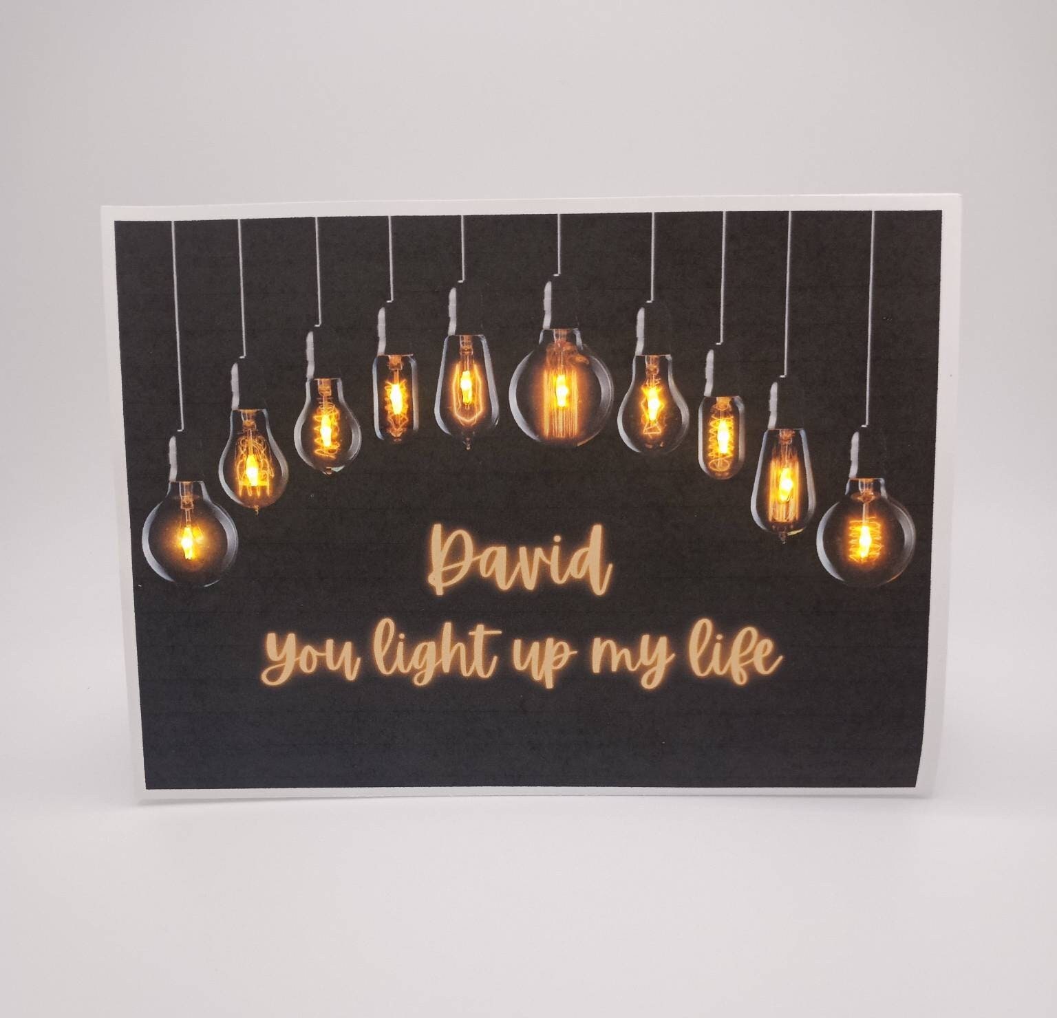 Lightbulb Personalize Light up LED Greeting Card︱anniversary, Marriage ...