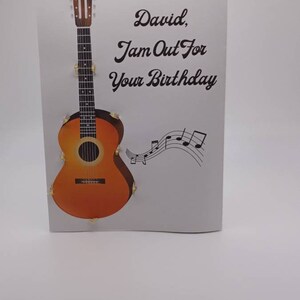 Guitar Light up LED Personalize Birthday Card︱ Brown Acoustic Guitar ...