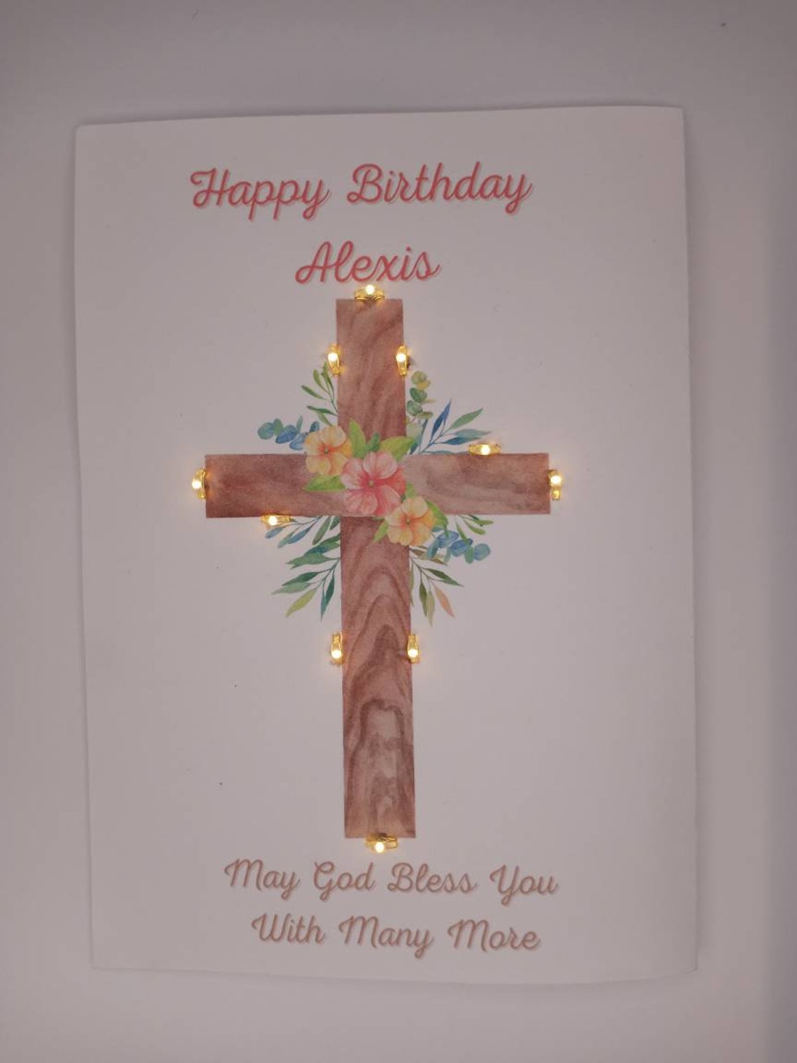Christian Light up LED Birthday Card Personalized︱ Custom Birthday Card ...