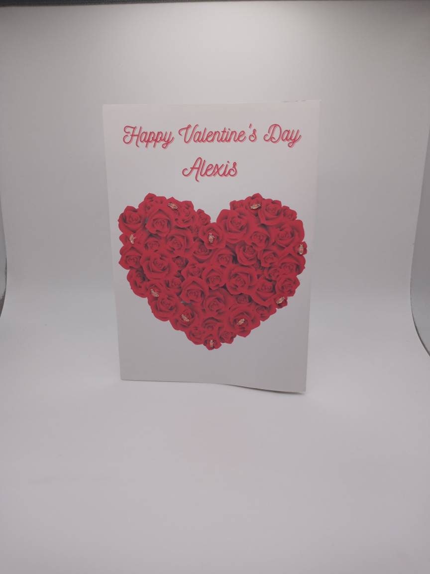 Red Roses Light up LED Valentine's Day Greeting Cardcustom Handmade Red ...