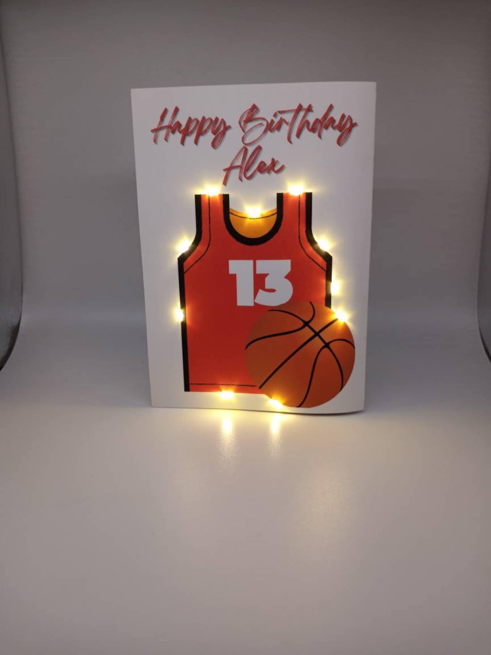Basketball Light up LED Personalize Birthday Card︱basketball Sports ...