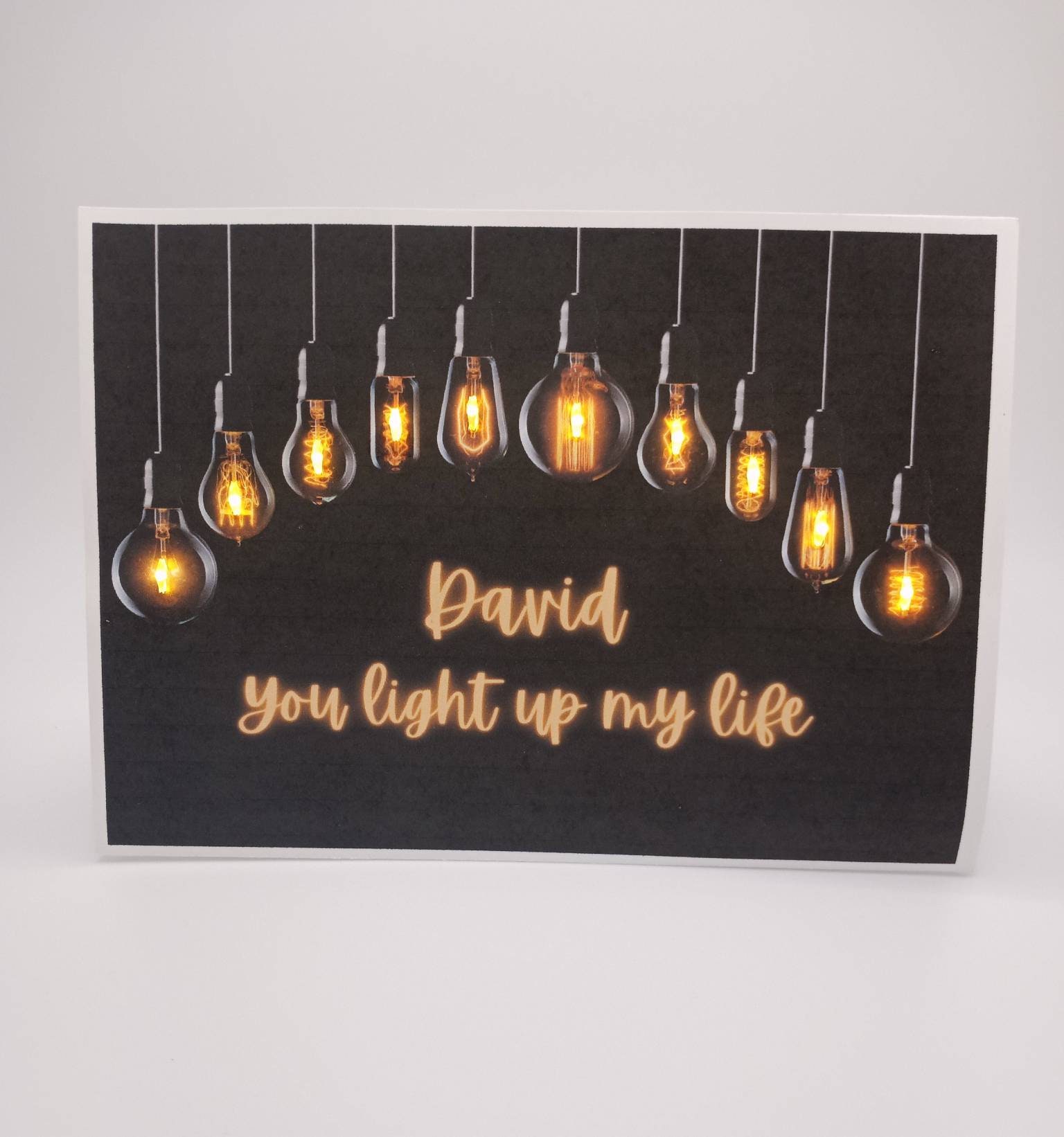Lightbulb Personalize Light up LED Greeting Card︱anniversary, Marriage, Engagement Card for ...
