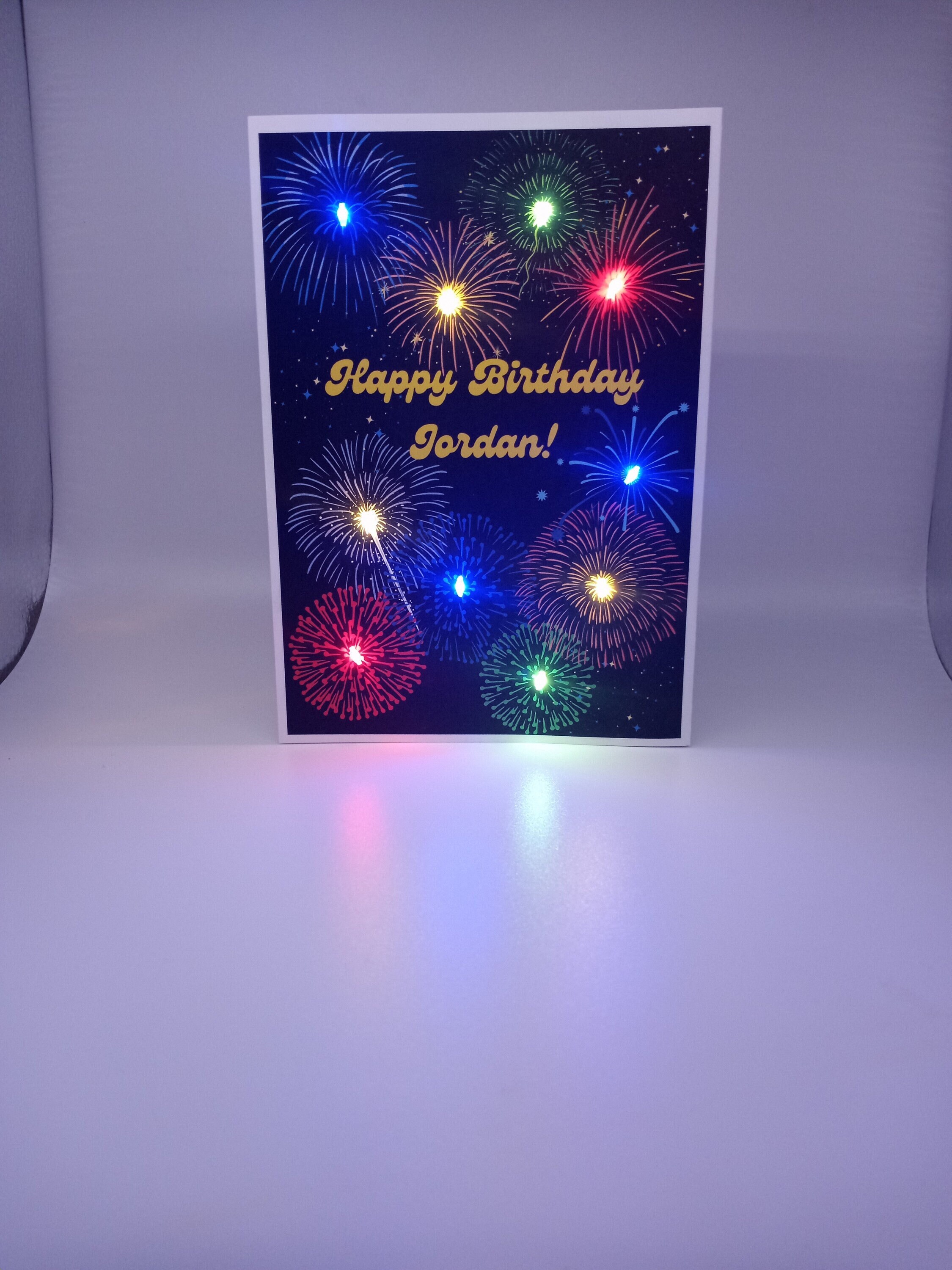 Firework Light up LED Personalize Birthday Card︱ Fourth of July Festive ...