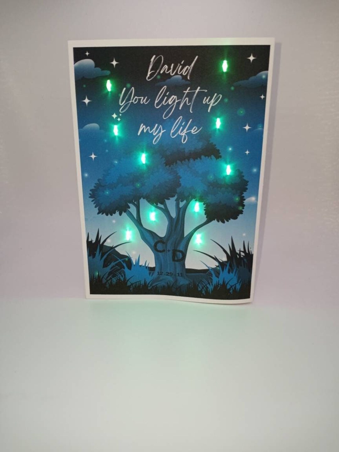 Glowing Tree Light up LED Anniversary Valentine's Day Card︱custom ...