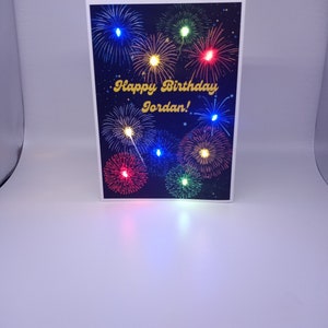 Firework Light up LED Personalize Birthday Card︱ Fourth of July Festive ...