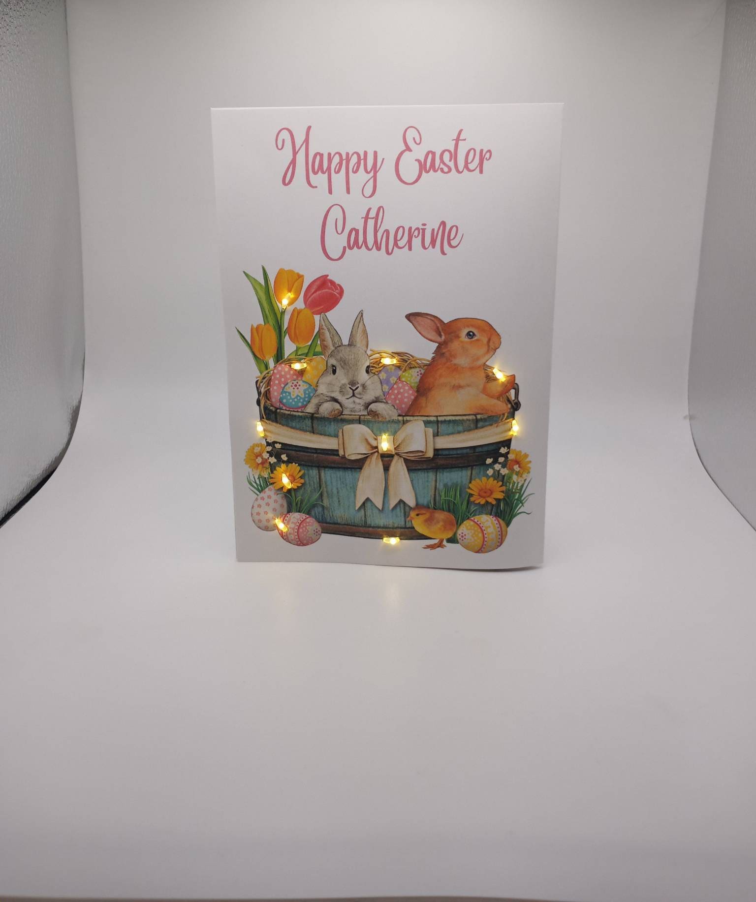 Easter Bunny Light up LED Personalize Card︱ Custom Card With Easter ...