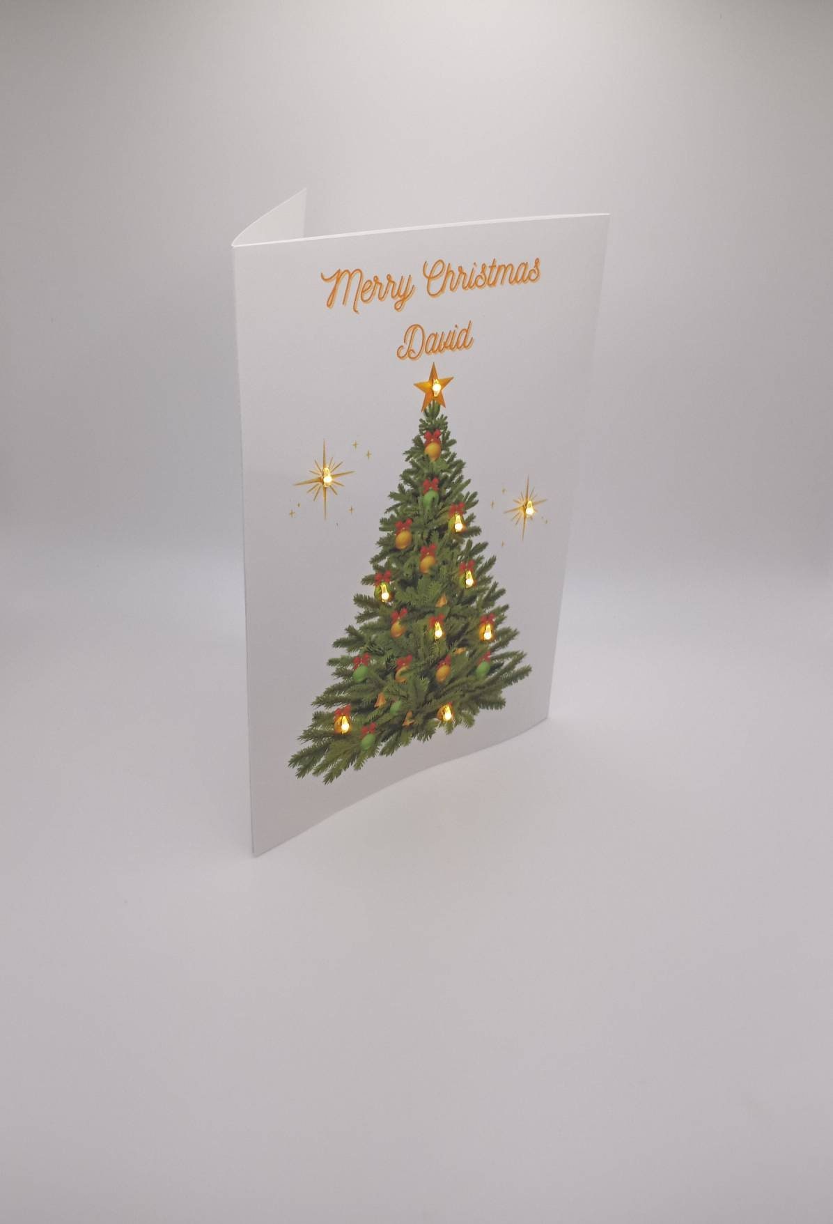 Christmas Tree LED Christmas Card︱personalized Handmade Custom Light up ...