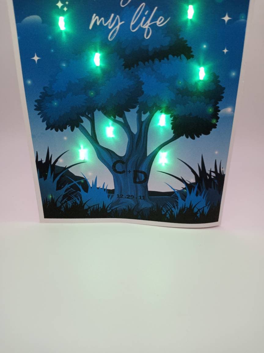 Glowing Tree Light up LED Anniversary Valentine's Day Card︱custom ...