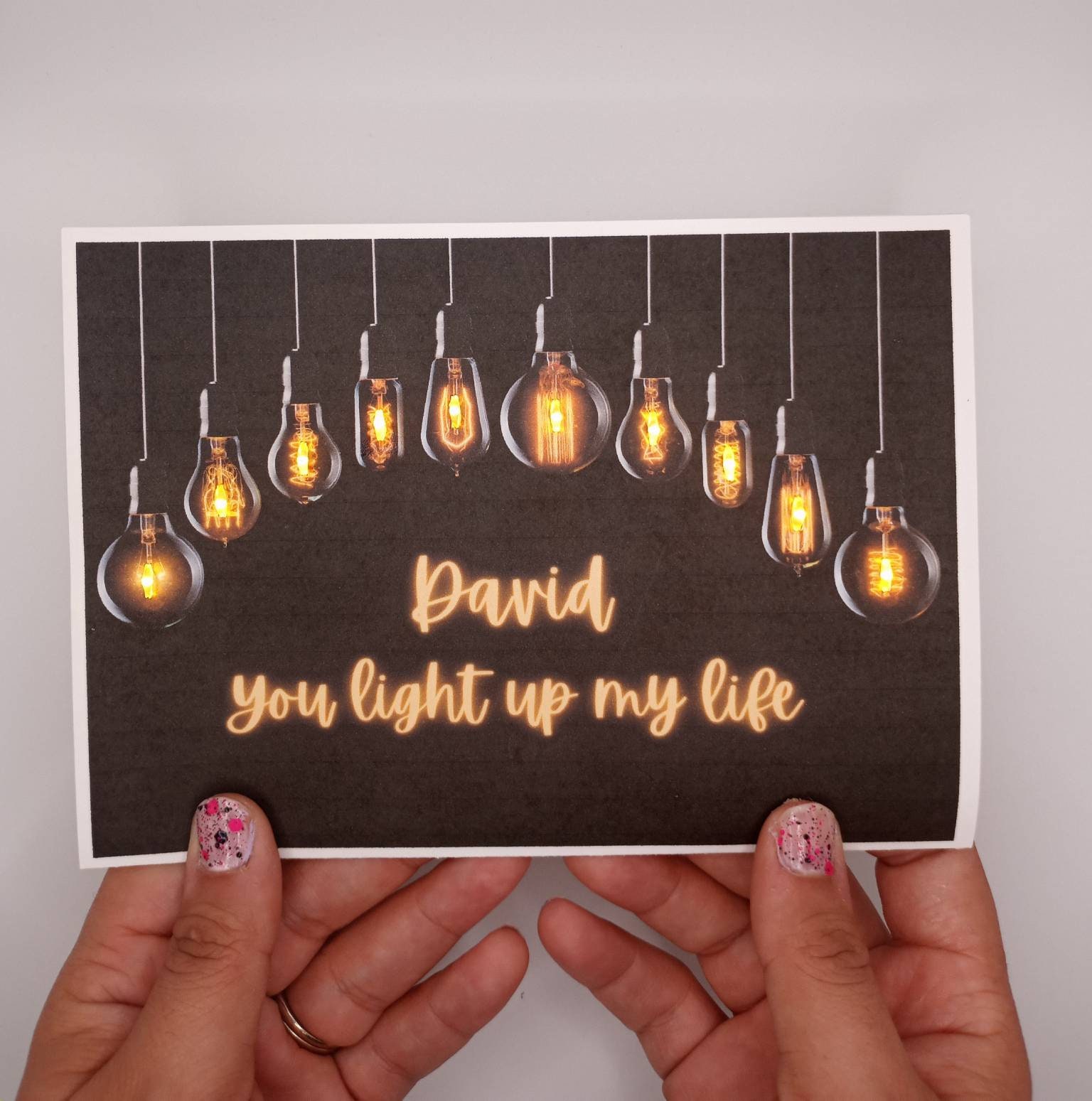 Lightbulb Personalize Light up LED Greeting Cardanniversary - Etsy