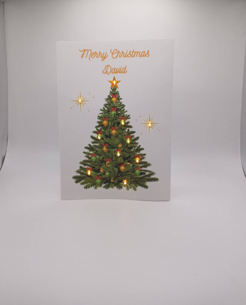 Christmas Tree LED Christmas Card︱personalized Handmade Custom Light up ...