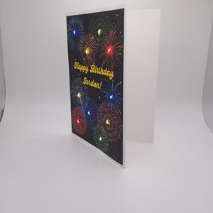 Firework Light up LED Personalize Birthday Card︱ Fourth of July Festive ...