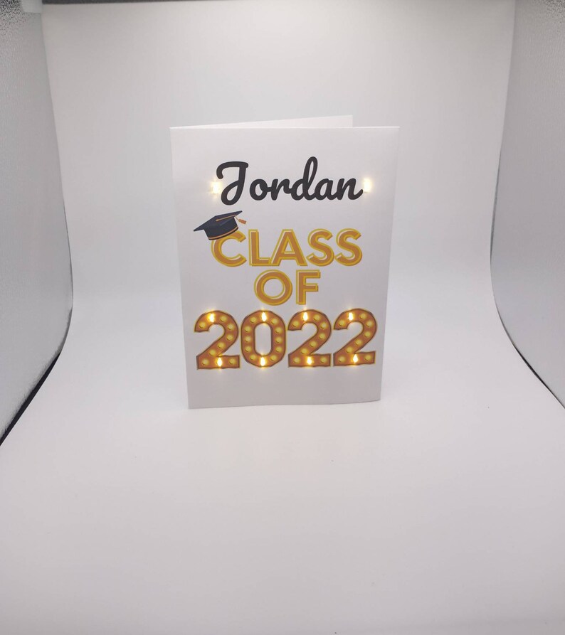 Personalized LED Graduation Greeting Card︱handmade Custom Light up ...