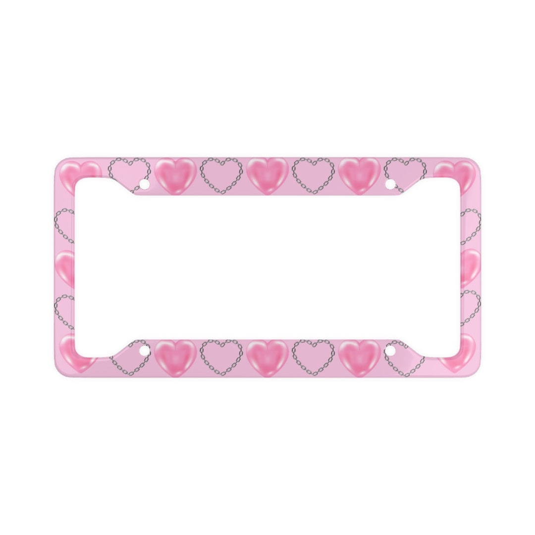 Pink Girly License Plate Frame, Kawaii Car Accessories - Etsy