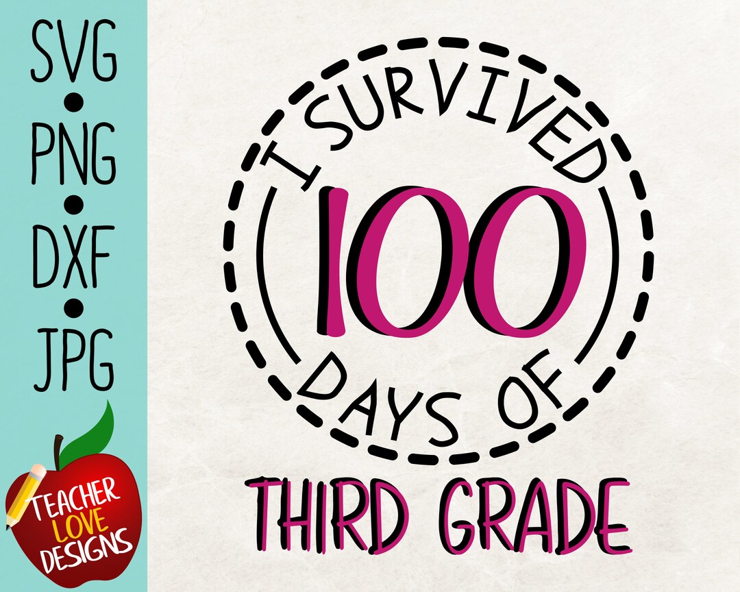 I Survived 100 Days of Third Grade Svg, School Svg - Etsy