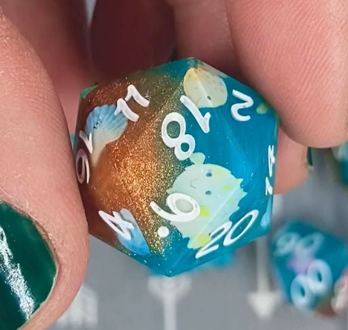 Ocean Life Solid DND Dice Dice Potato Sharp Edge Dnd Dice A Grade - Etsy