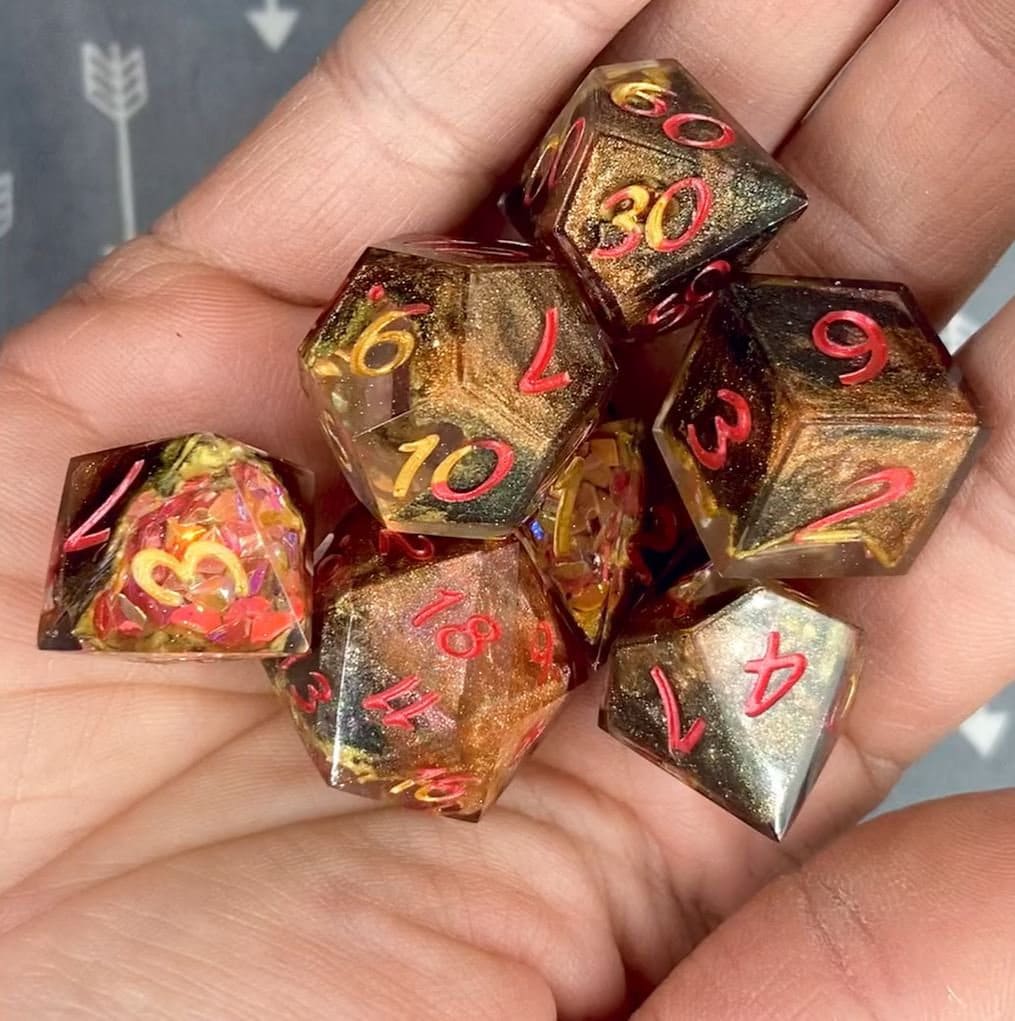 Fire Geode Solid DND Dice Dice Potato Sharp Edge Dnd - Etsy