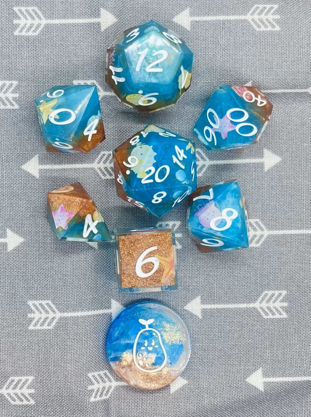 Ocean Life Solid DND Dice Dice Potato Sharp Edge Dnd Dice A Grade - Etsy