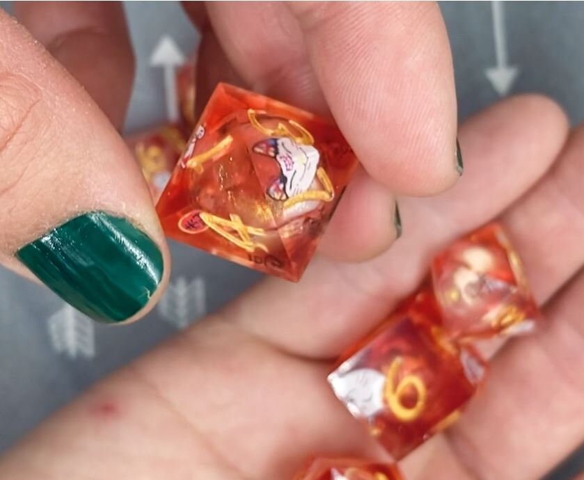 Lucky Cat Red and Gold Liquid Core DND Dice Dice Potato - Etsy