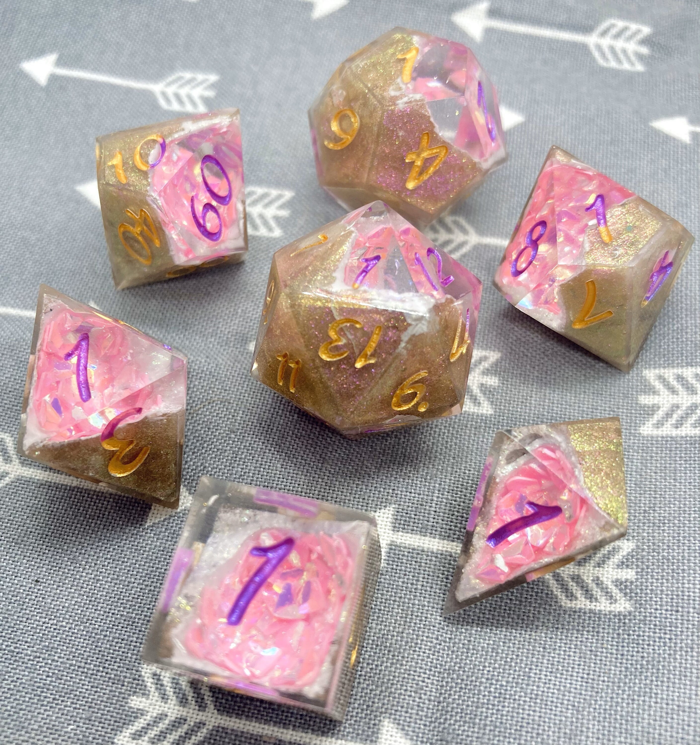 Pink Geode Solid DND Dice Dice Potato Sharp Edge Dnd - Etsy