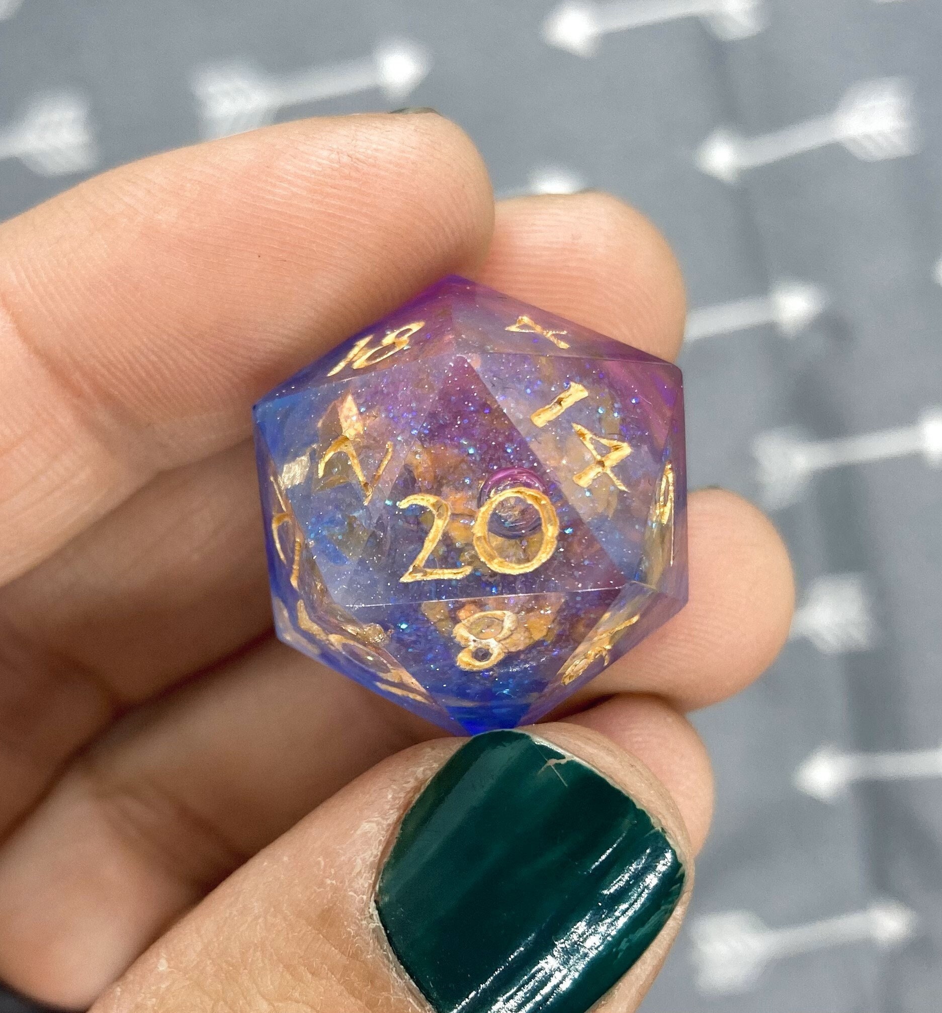 Gold Cosmos Single D20 Sharp Edge Liquid Core DND Dice - Etsy