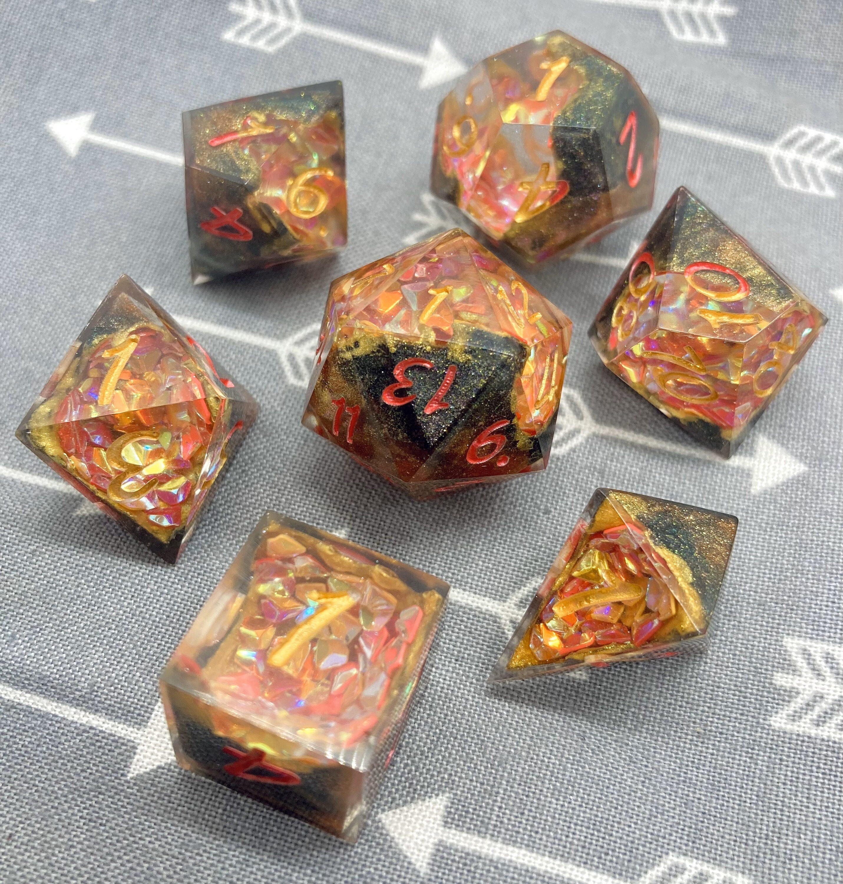 Fire Geode Solid DND Dice Dice Potato Sharp Edge Dnd - Etsy