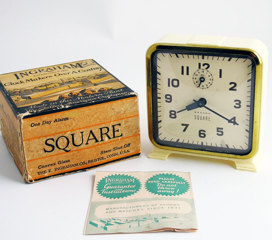 Refurbished 1950s beacon Square Alarm Clock Made in the USA - Etsy