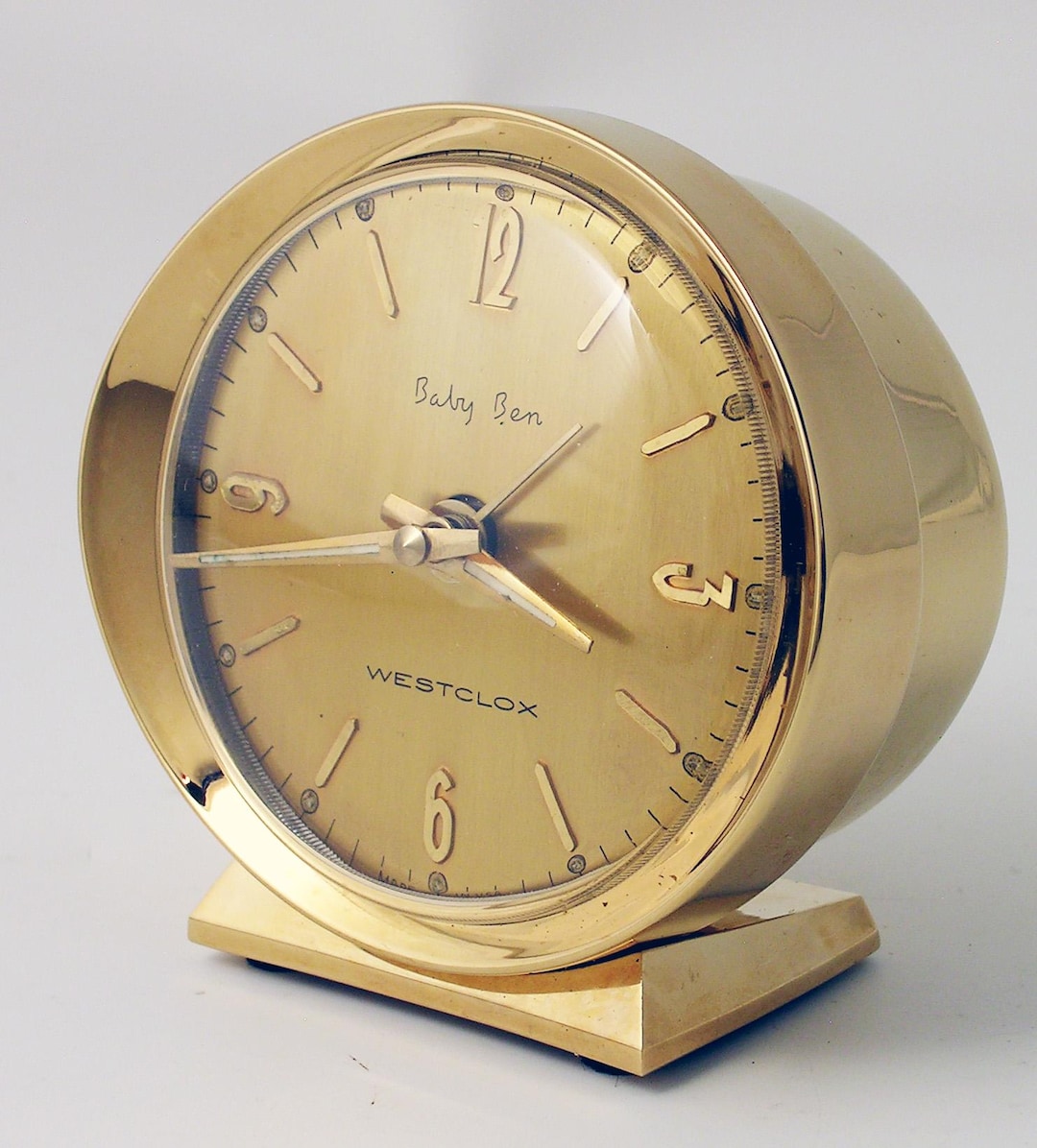 1968 Baby Ben Deluxe Alarm Clock, With 22k Gold Finish, by Westclox ...
