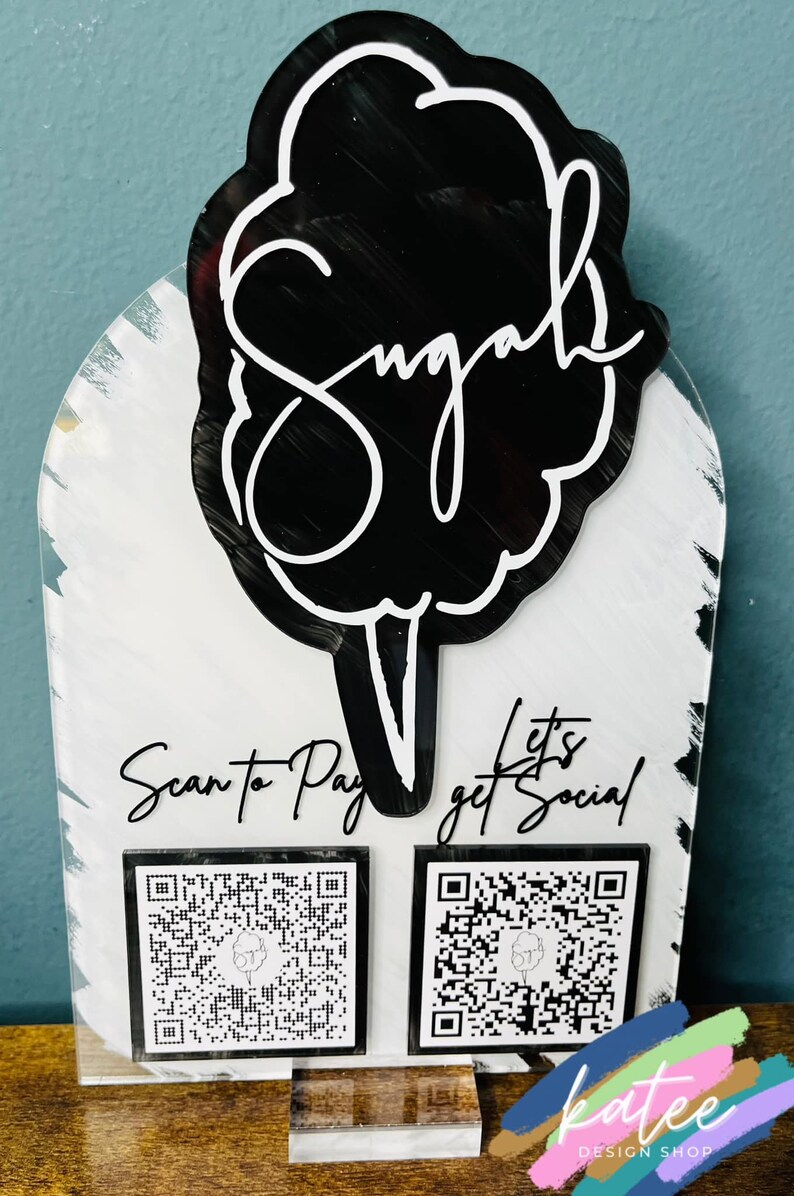 Laser Cut QR Code Acrylic Painted Signs - Etsy