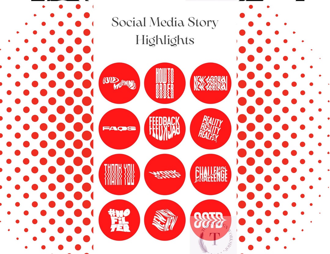 12 Red Instagram Highlight Icons, Instagram Icons, 12 Instagram Story ...