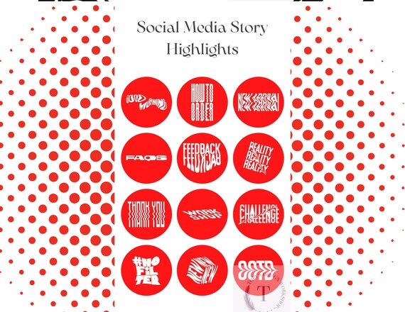 12 Red Instagram Highlight Icons Instagram Icons 12 | Etsy