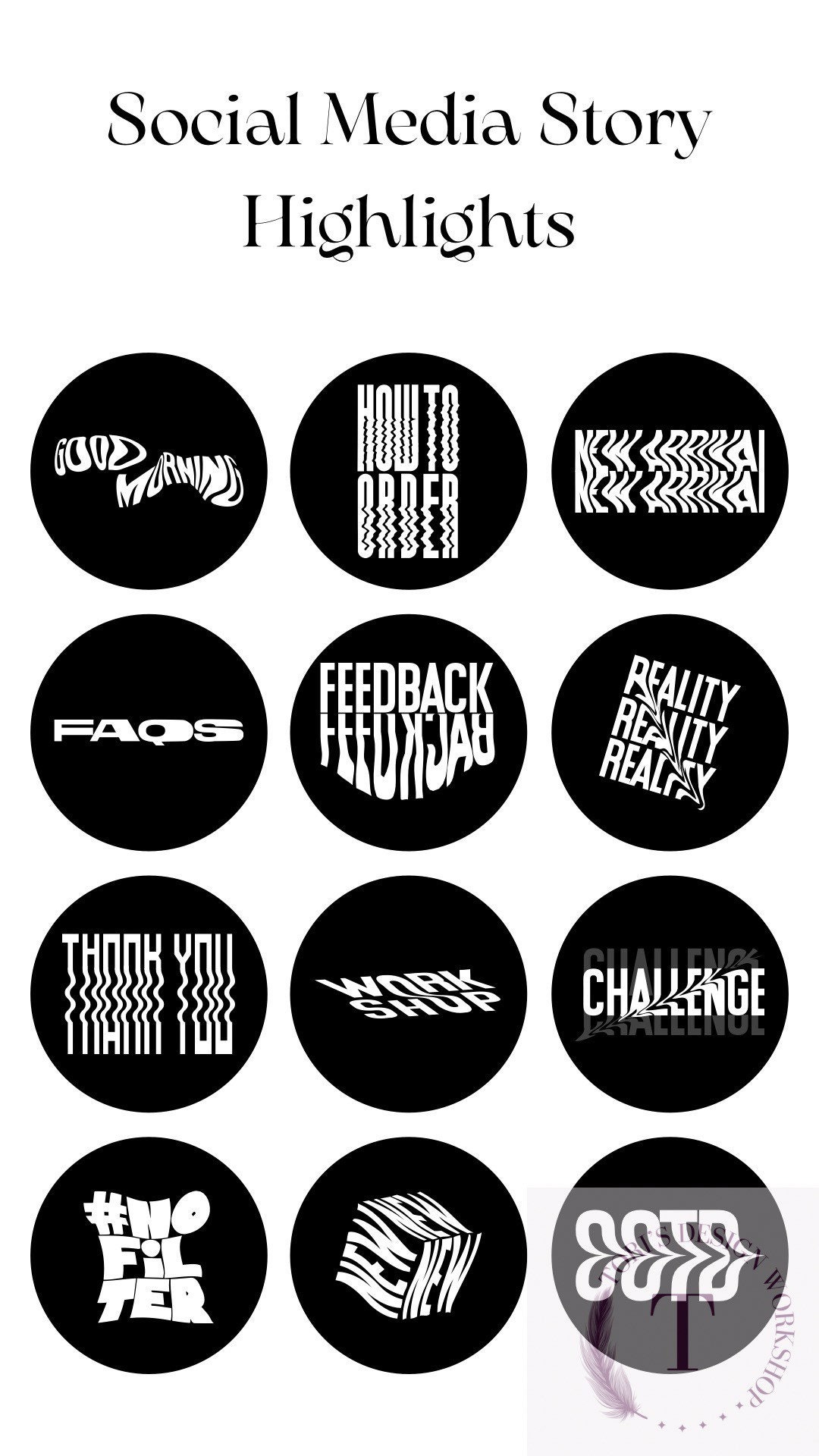 12 Black Instagram Highlight Icons, Instagram Icons, 12 Instagram Story ...