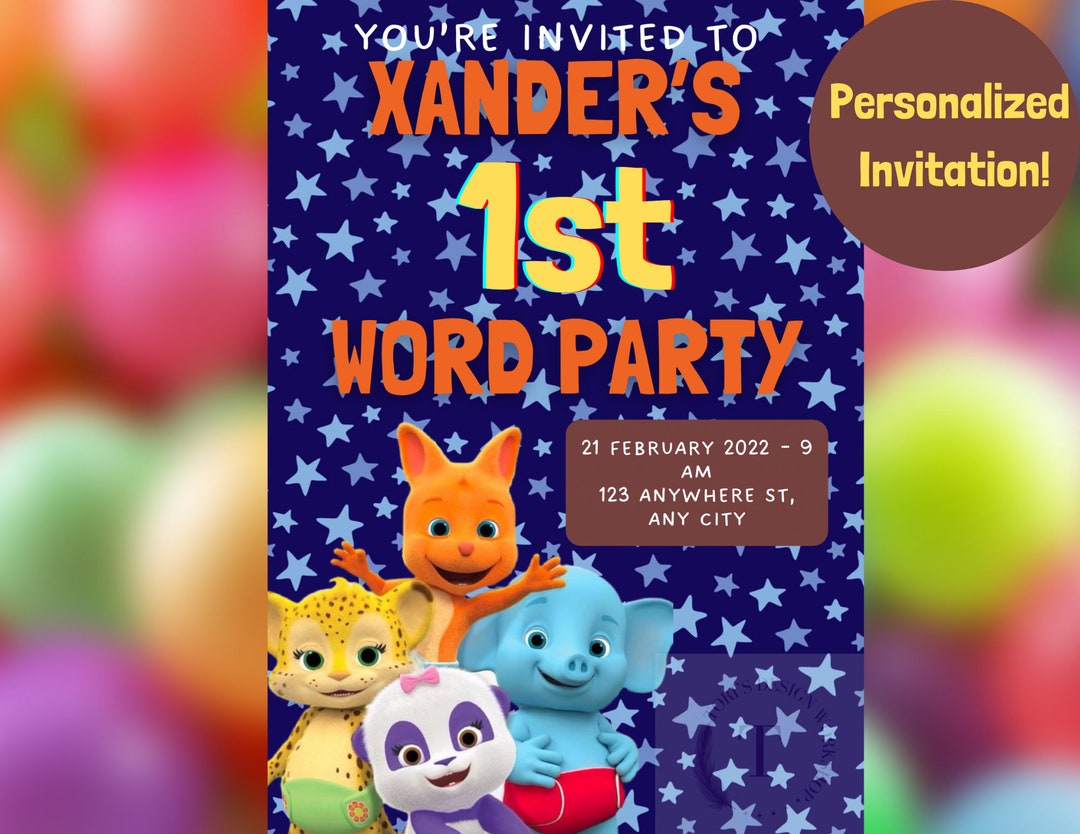 Word Party Birthday Invitation, Word Party Birthday, - Etsy