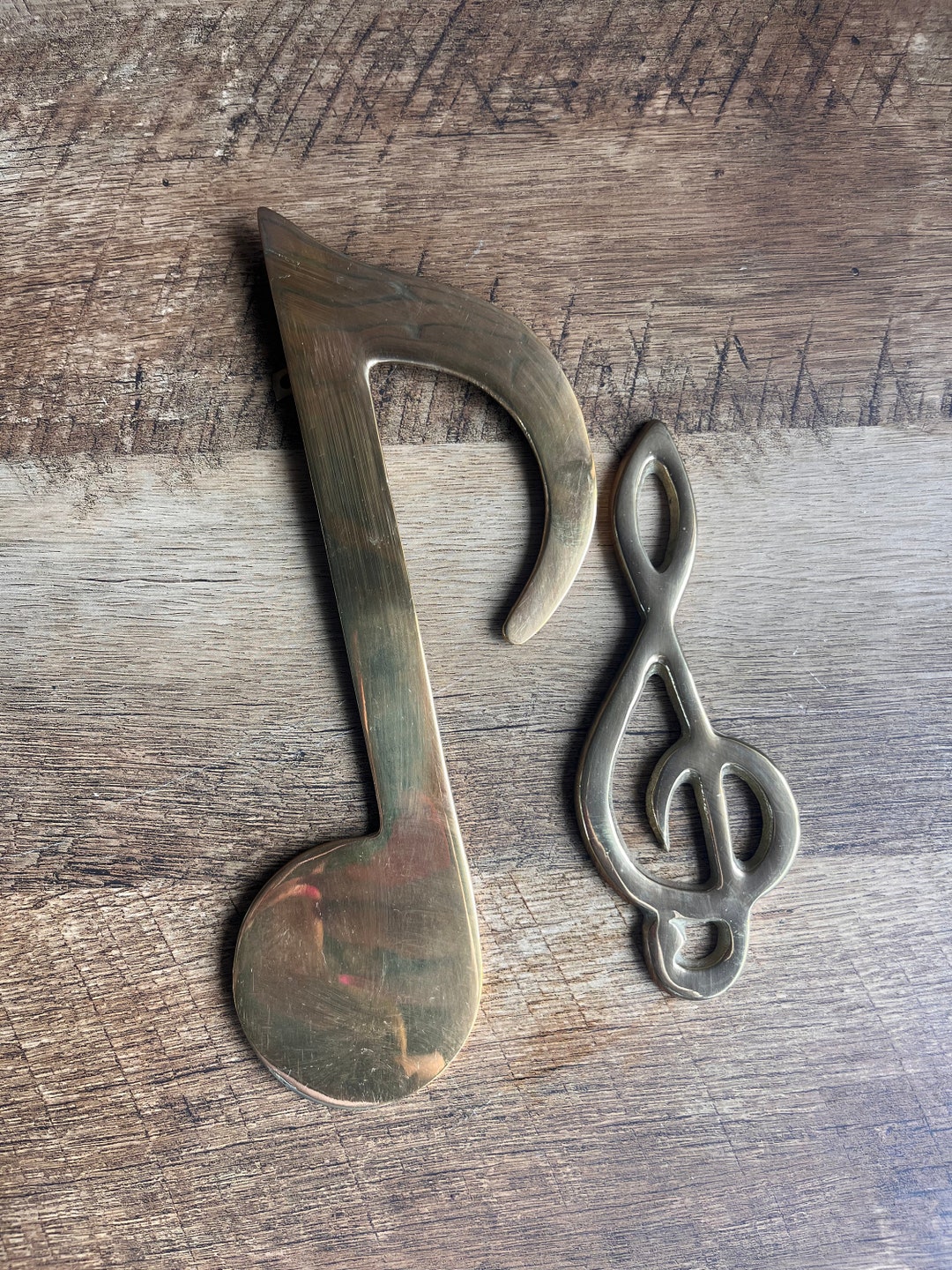 Vintage Brass Musical Notes Paperweight Wall Hangings Brass Decor ...