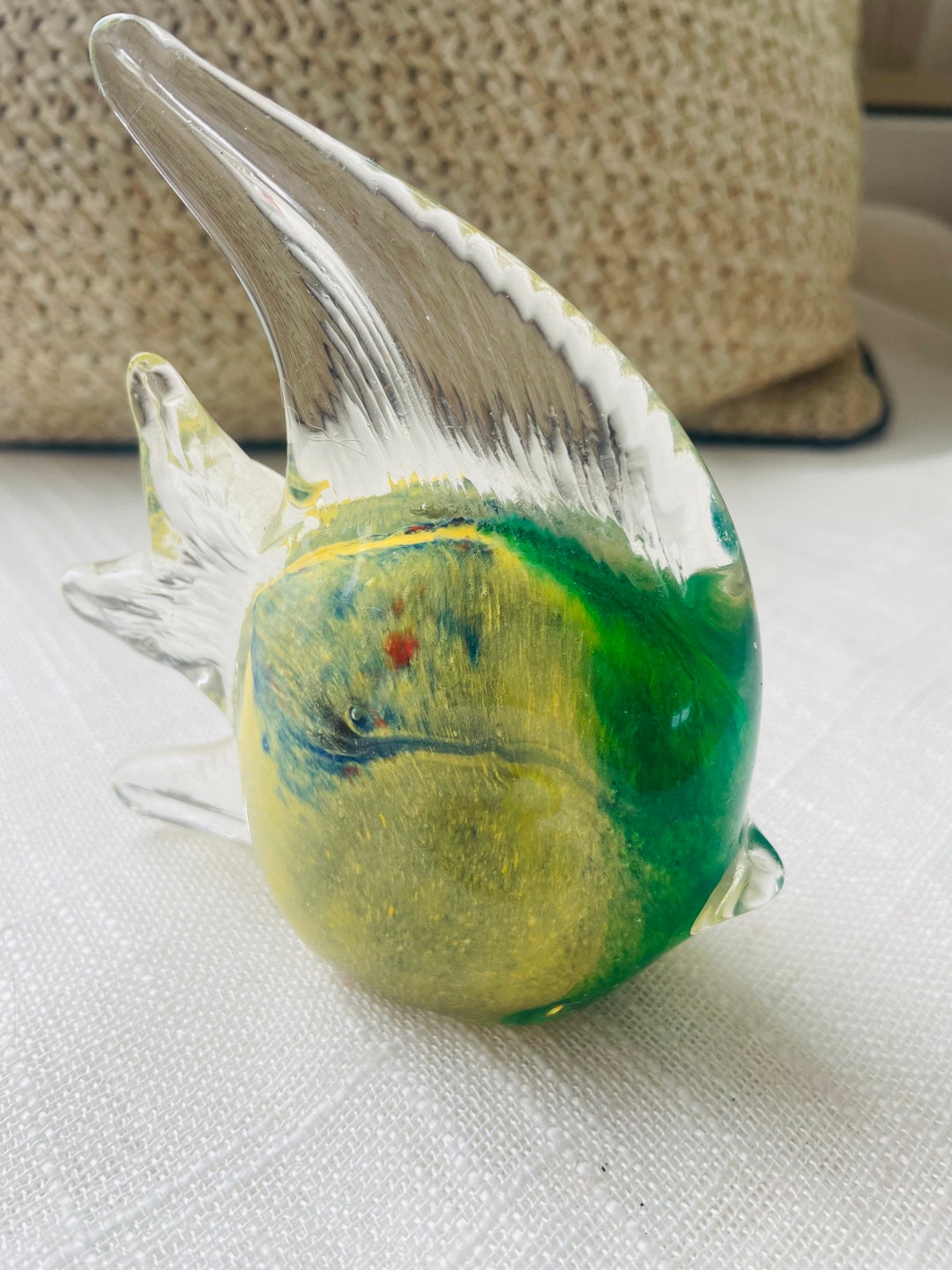 Vintage Retro Murano Style Glass Fish Greek Gold Paperweight - Etsy