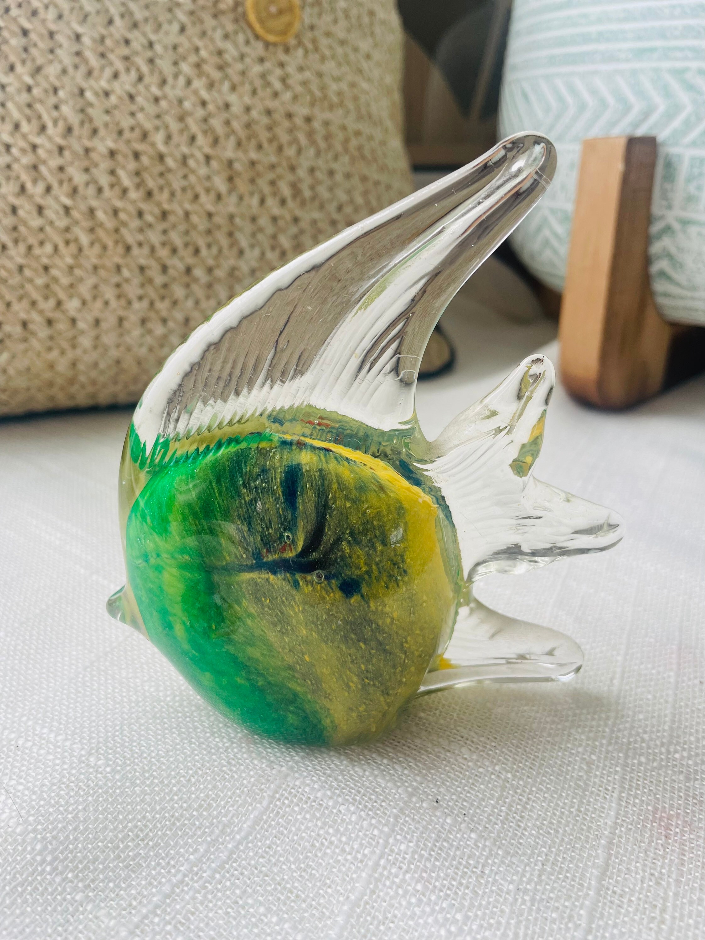 Vintage Retro Murano Style Glass Fish Greek Gold Paperweight - Etsy