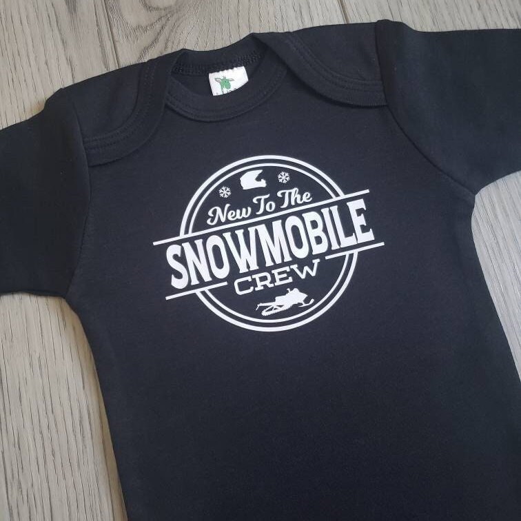 New to the Snowmobile Crew Baby Bodysuit, Snowmobile Baby Boy ...