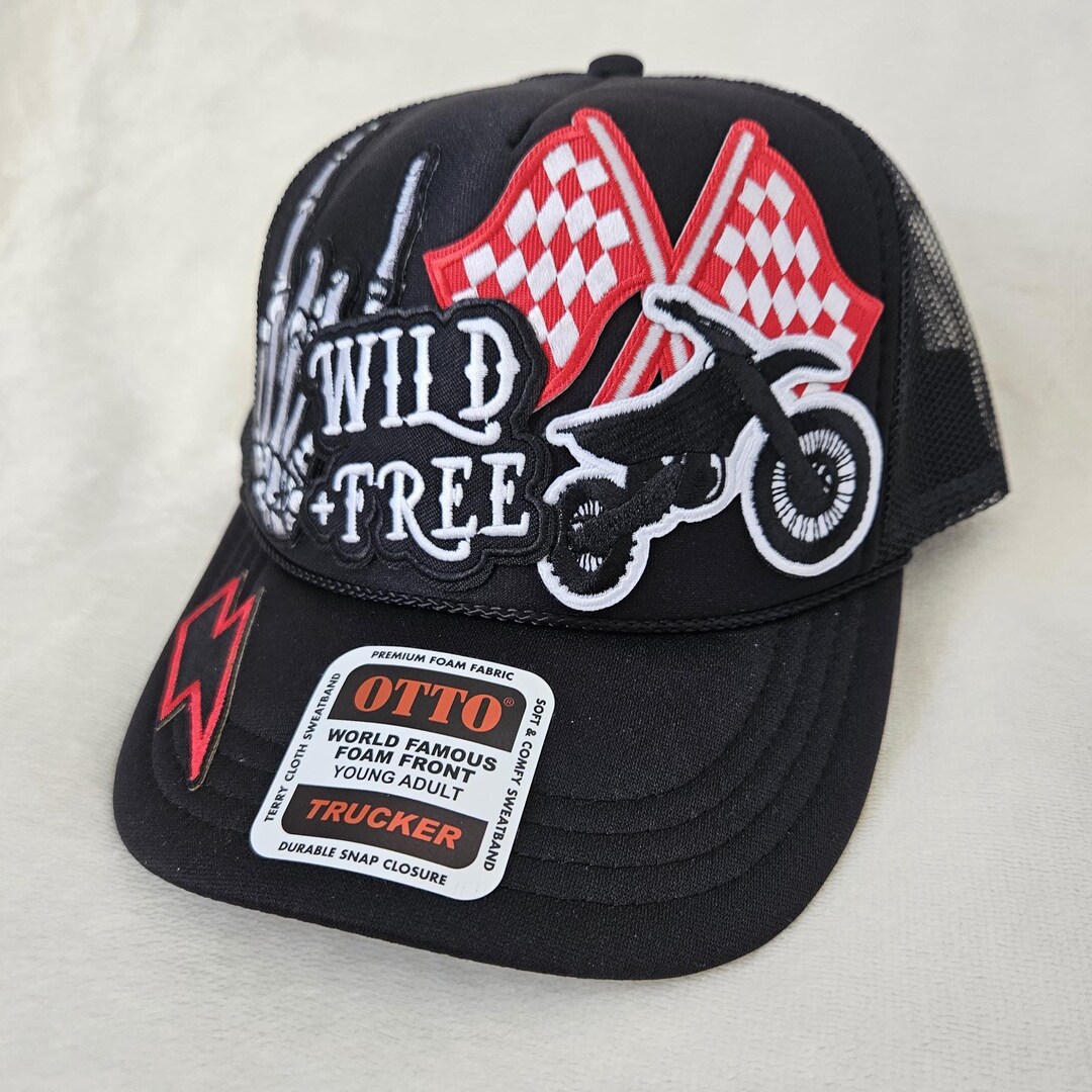 YOUTH Dirt Bike Patch Hat, Wild and Free Motocross, Otto Trucker - Etsy UK