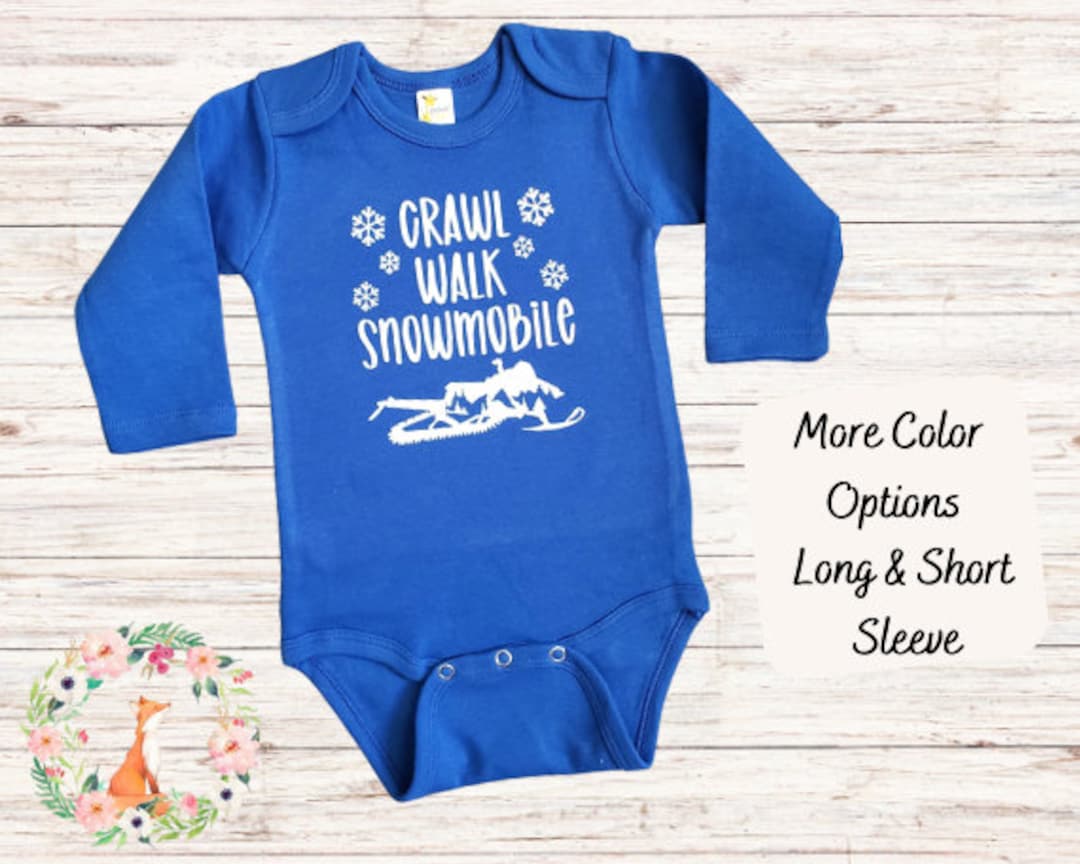 Crawl Walk Snowmobile Baby Bodysuit, Snowmobile Boy, Snowmobile Girl ...